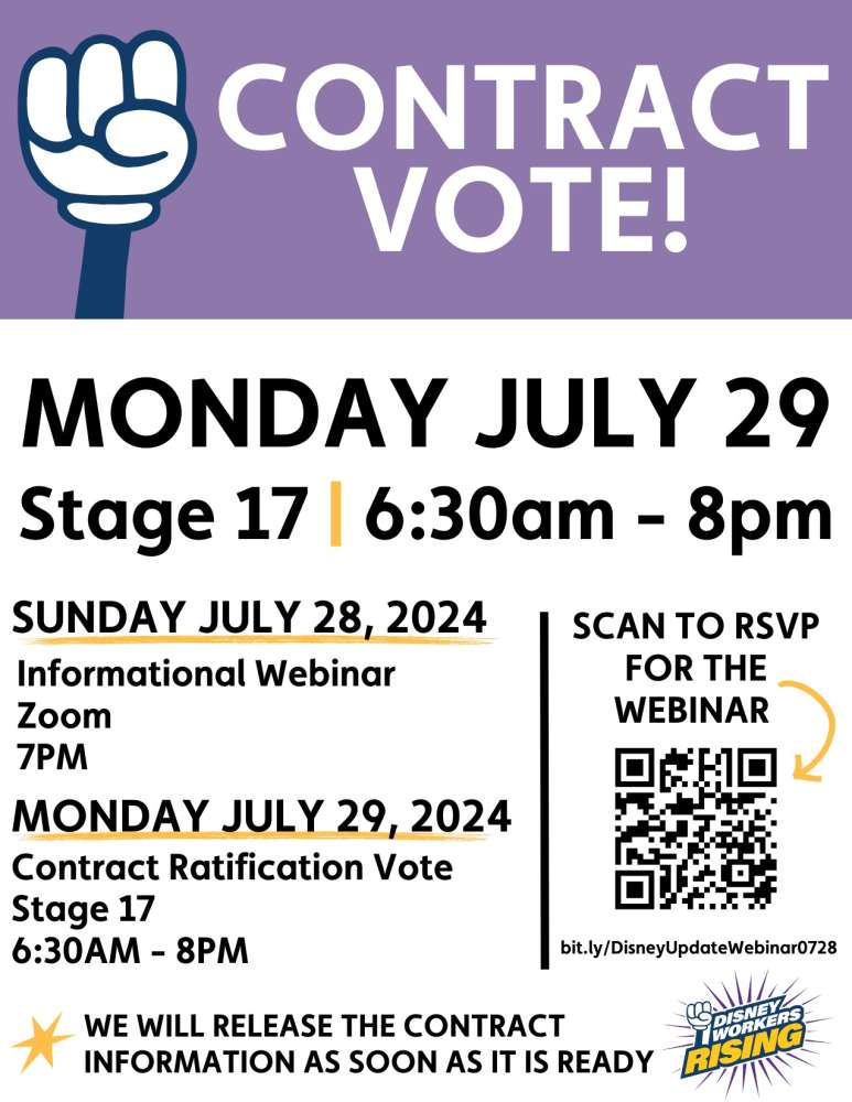 DISNEY CONTRACT VOTE 7/29/2024